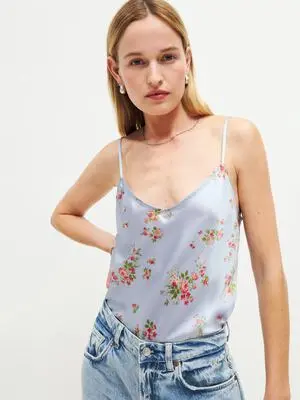 REFORMATION Reformation Teddy Silk Top Melba