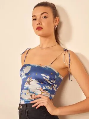 REFORMATION Lucrezia Silk Top