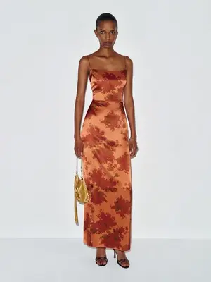 REFORMATION Reformation Frankie Silk Dress Red