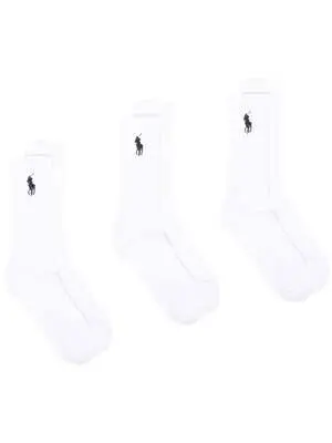 Polo Ralph Lauren Polo Pony Ribbed-knit Socks - White