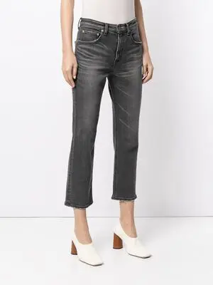 TU ES MON TRESOR Rose Quartz Cropped Jeans - Black