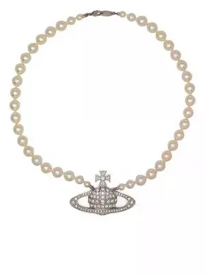 VIVIENNE WESTWOOD Row Pearl Orb Charm Necklace