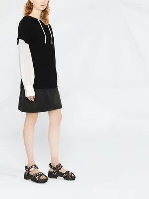 Max & Moi Two-tone Hoodie - Black