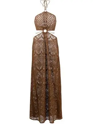 Simkhai Open-knit Halterneck Maxi Dress