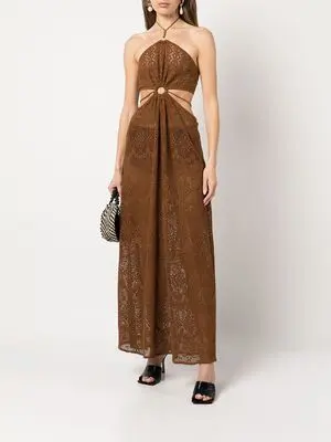 Simkhai Open-knit Halterneck Maxi Dress