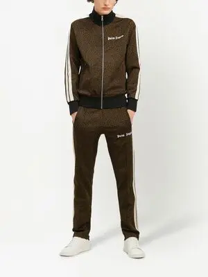 Palm Angels Leopard-print Track Jacket - Black