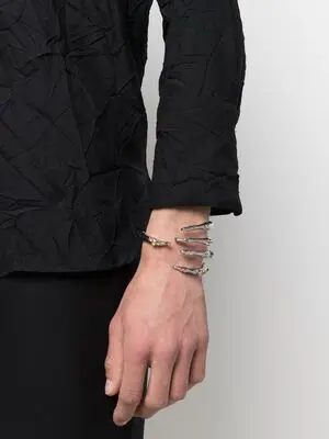 Raf Simons Crystal-Embellished Skeleton Bracelet In Silver - 44