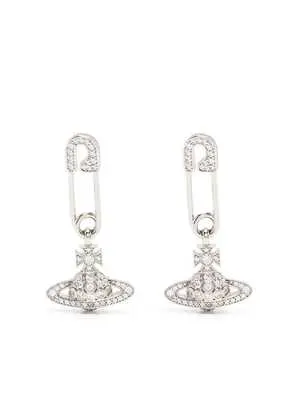 VIVIENNE WESTWOOD Safety Pin Detail Earrings - Silver