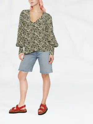 GANNI Abstract-print Blouse