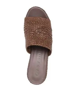 Casadei Interwoven Platform Wedge Sandals