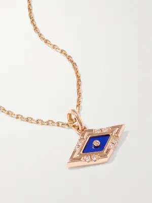 L’ATELIER NAWBAR Eye 18-karat Lapis Lazuli And Diamond Necklace - Blue