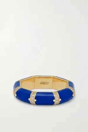 L’ATELIER NAWBAR Bamboo 18-karat Lapis Lazuli And Diamond Ring - Gold