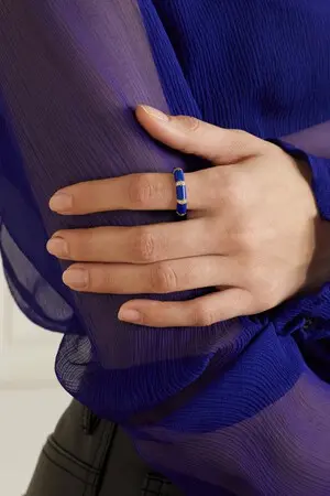 L’ATELIER NAWBAR Bamboo 18-karat Lapis Lazuli And Diamond Ring