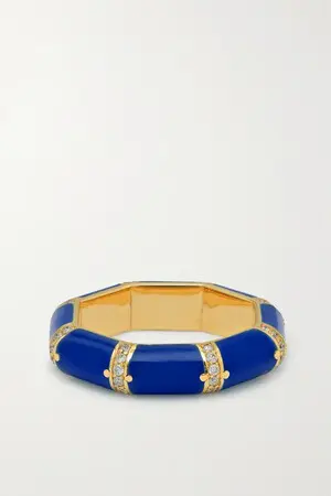 L’ATELIER NAWBAR Bamboo 18-karat Lapis Lazuli And Diamond Ring