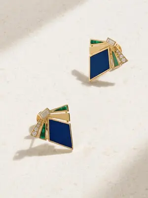 L’ATELIER NAWBAR The Nathalie 18-karat Multi-stone Earrings - Blue
