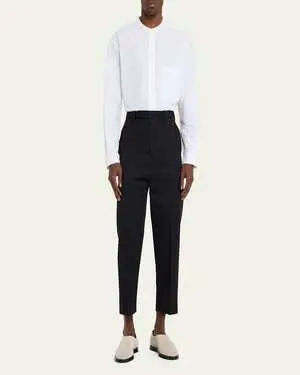 3.1 Phillip Lim Band-collar Relaxed Sport Shirt - White
