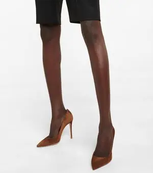 GIANVITO ROSSI 105 Suede Pumps - Beige
