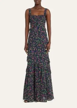 Saloni Saloni Chandra Floral Gown - 1966-cedar