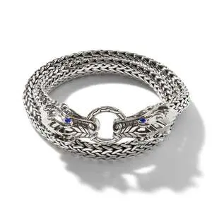John Hardy Naga 7.5mm Bracelet With Sapphire - Sterling Silver