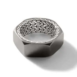 John Hardy Carved Chain Band Ring