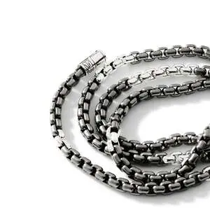 John Hardy Box Chain Necklace, Dark 4.8mm