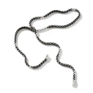 John Hardy Box Chain Necklace, Dark 4.8mm