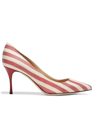 SERGIO ROSSI Striped Jacquard Pumps