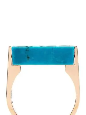 Luis Morais 14kt Yellow And Turquoise Signet Ring