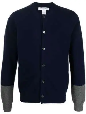 Comme Des Garçons Color-blocked Wool Cardigan