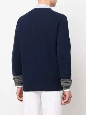 Comme Des Garçons Color-blocked Wool Cardigan