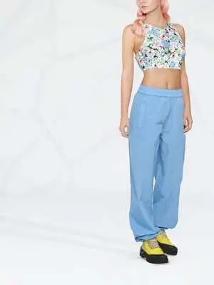 GANNI Cropped Floral Print Sleeveless Top