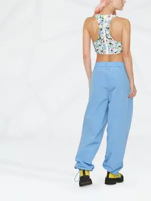 GANNI Cropped Floral Print Sleeveless Top