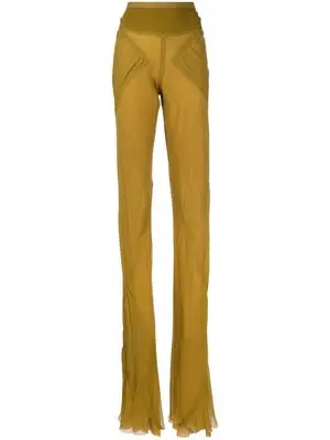 Rick Owens Sheer Panelled Trousers - Yellow