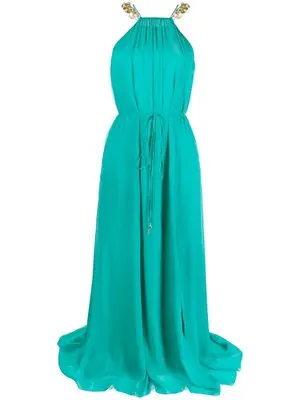 Patrizia Pepe Chain-link Neck Strap Maxi Dress