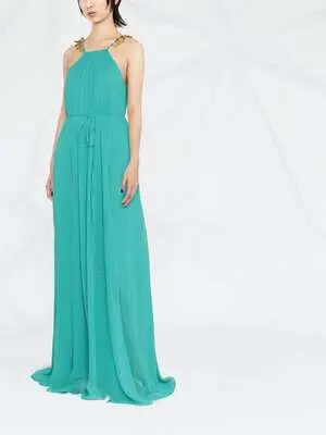Patrizia Pepe Chain-link Neck Strap Maxi Dress