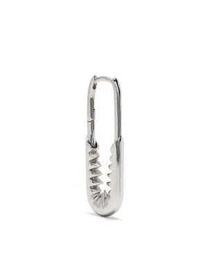 KASUN LONDON Safety-pin Hoop Earring - Silver