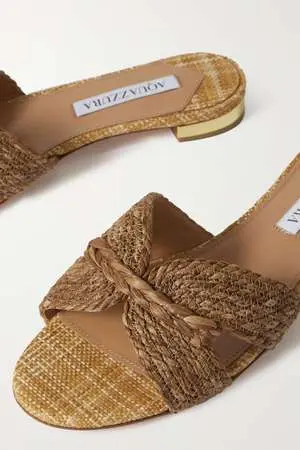 AQUAZZURA Rope Raffia Slides