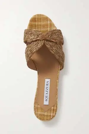 AQUAZZURA Rope Raffia Slides