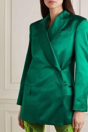 Gucci Love Parade Double-breasted Silk-satin Blazer