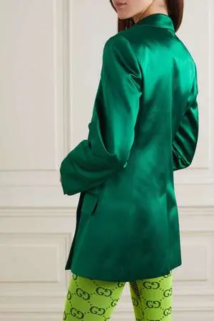 Gucci Love Parade Double-breasted Silk-satin Blazer