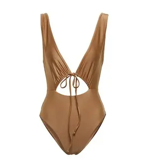 Jade Swim Cava Cutout Swimsuit - Brown
