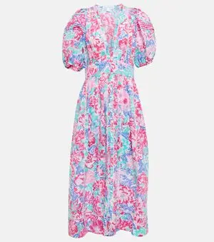 Poupette St Barth Reine Floral Midi Dress - Multicoloured