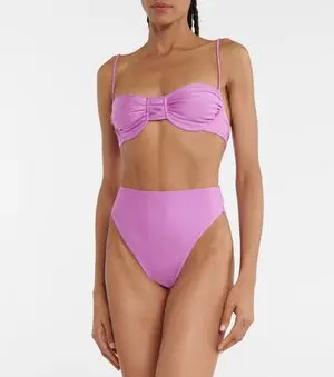 Jade Swim Incline High-rise Bikini Bottom - Purple