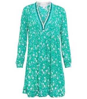 Poupette St Barth Ola Floral Georgette Minidress - Green