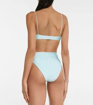 Jade Swim Incline High-rise Bikini Bottoms - Blue