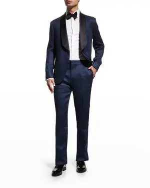 Brunello Cucinelli Men's Shawl Lapel Two-piece Tuxedo Suit - Cc970 Denim Navy