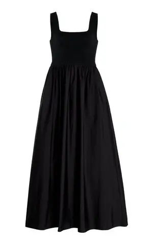 MATTEAU Ribbed-Knit And Cotton Maxi Dress