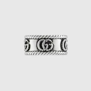 Gucci Gg Marmont Wide Ring - Silver