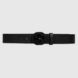 Gucci Leather Belt With Interlocking G Leather