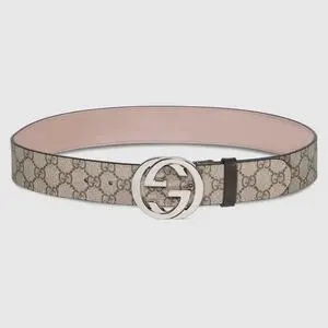 Gucci Belt With Interlocking G Buckle - Beige